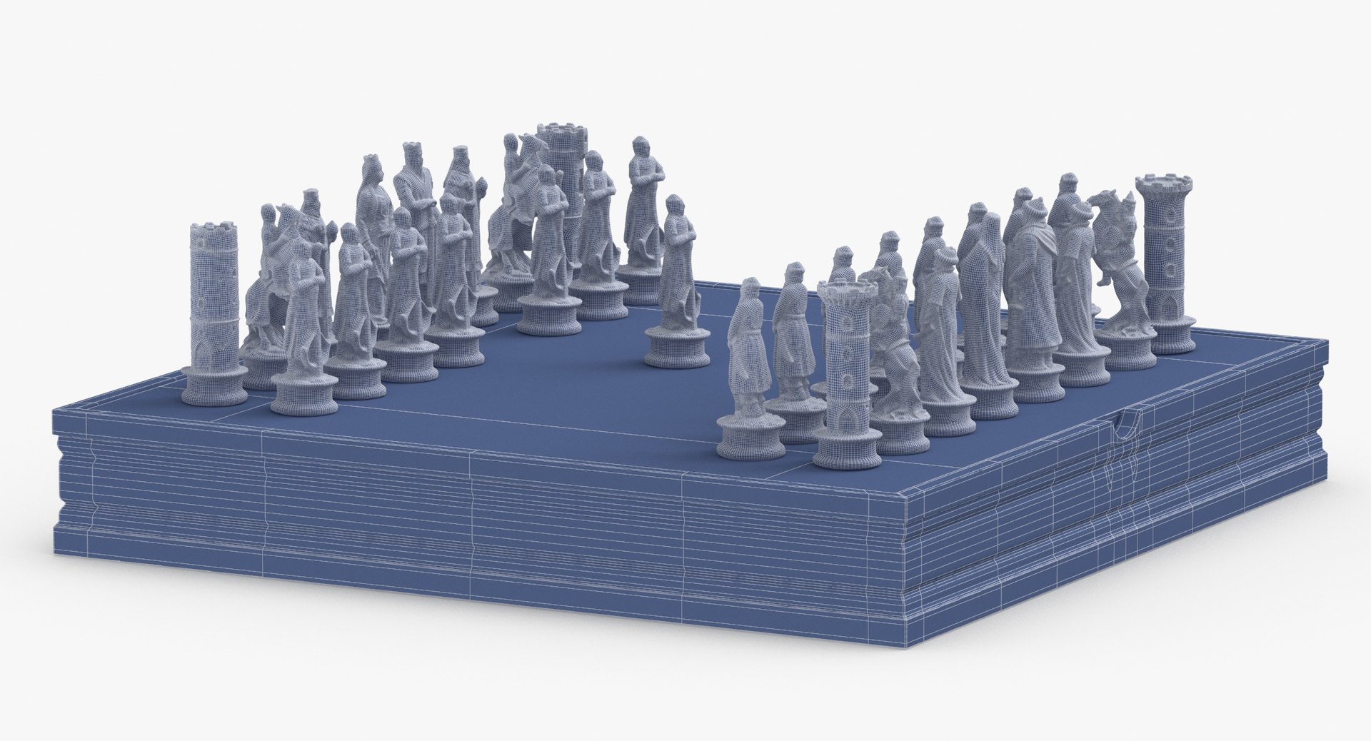 3D Chess Board Set 01 - TurboSquid 1563308