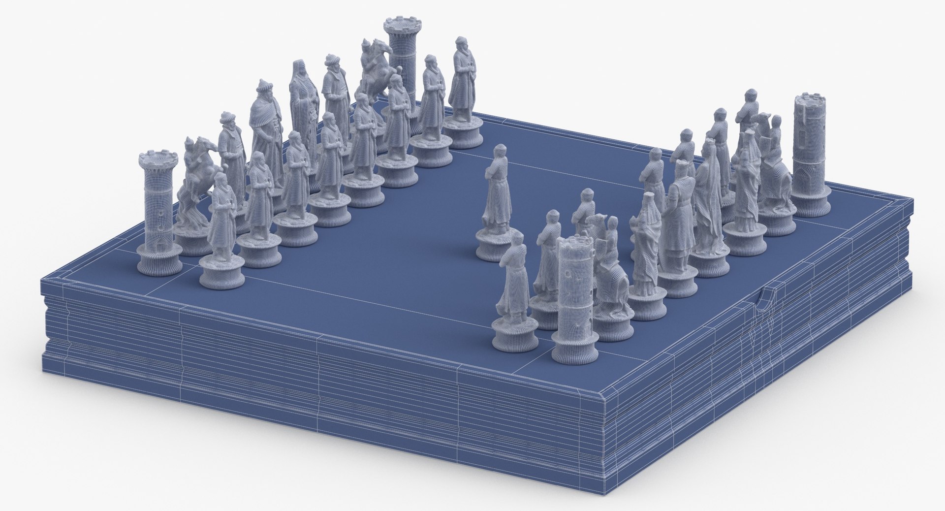 3D Chess Board Set 01 - TurboSquid 1563308