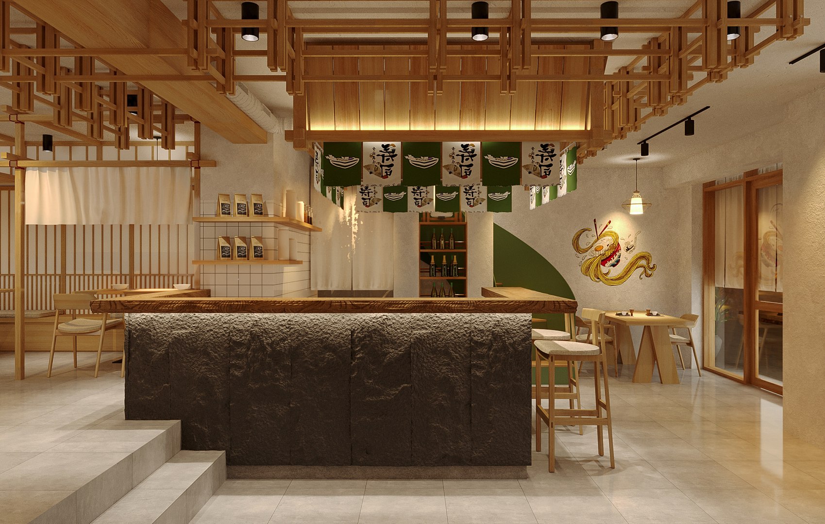 Ramen Noodles Restaurant 3D model - TurboSquid 1956351