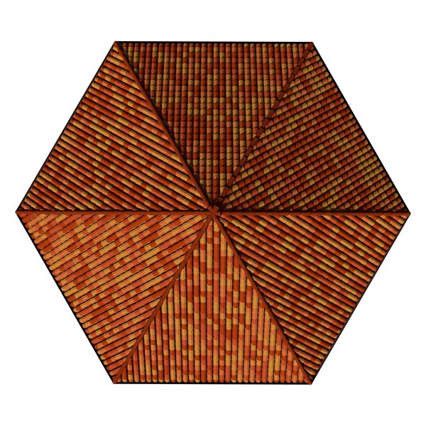 modelo 3d Hexagon roof with clay tile - TurboSquid 2088379