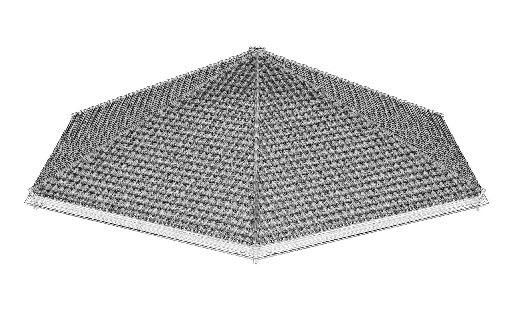 Hexagon Roof With Clay Tile 3D - TurboSquid 2088379