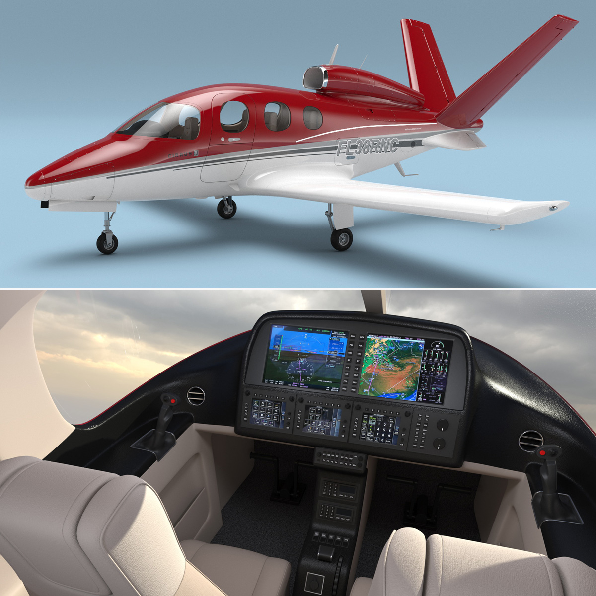 Odrzutowiec osobisty Cirrus Vision SF50 Model 3D - TurboSquid 2500662