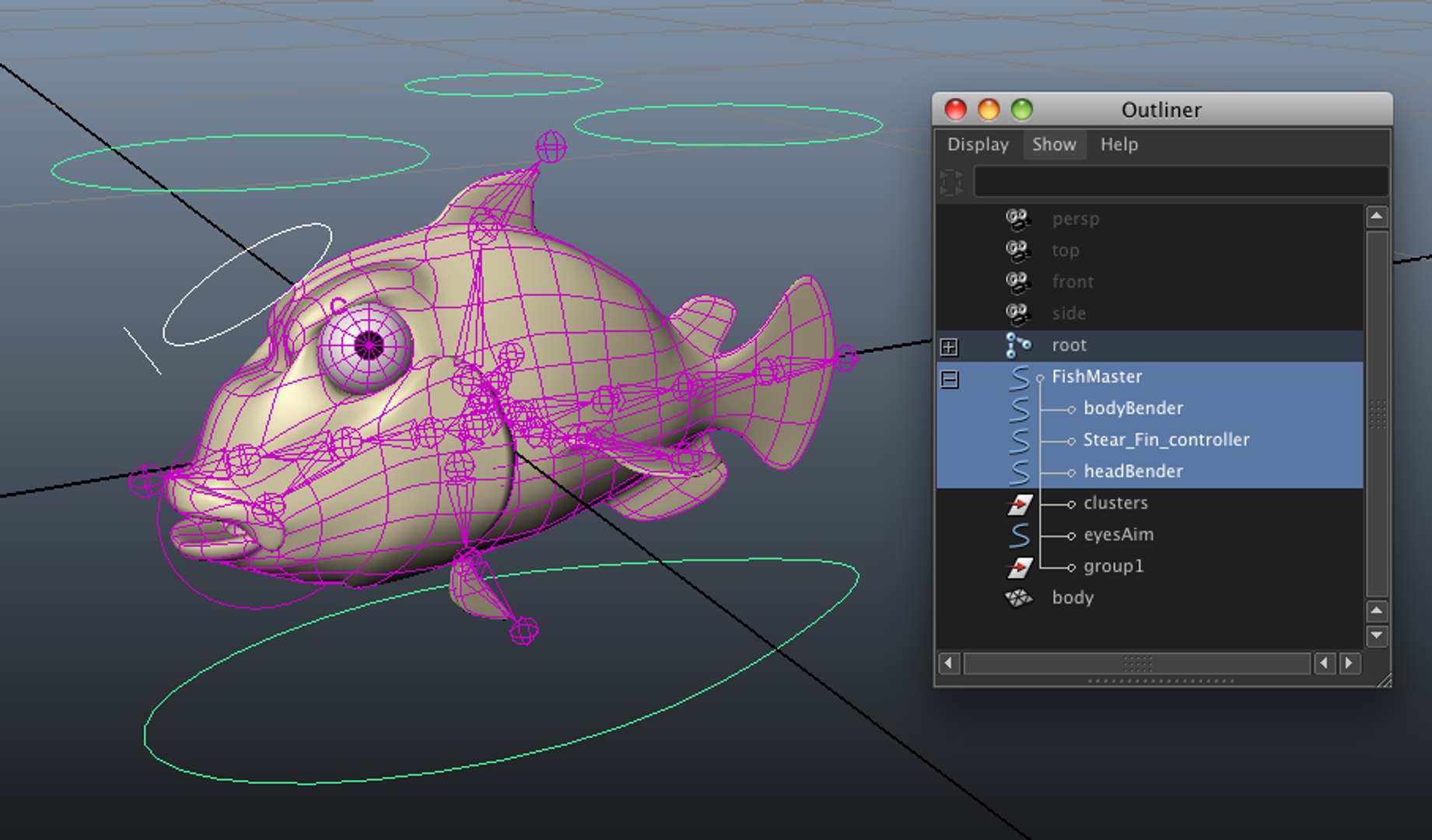 3d fish rigged model