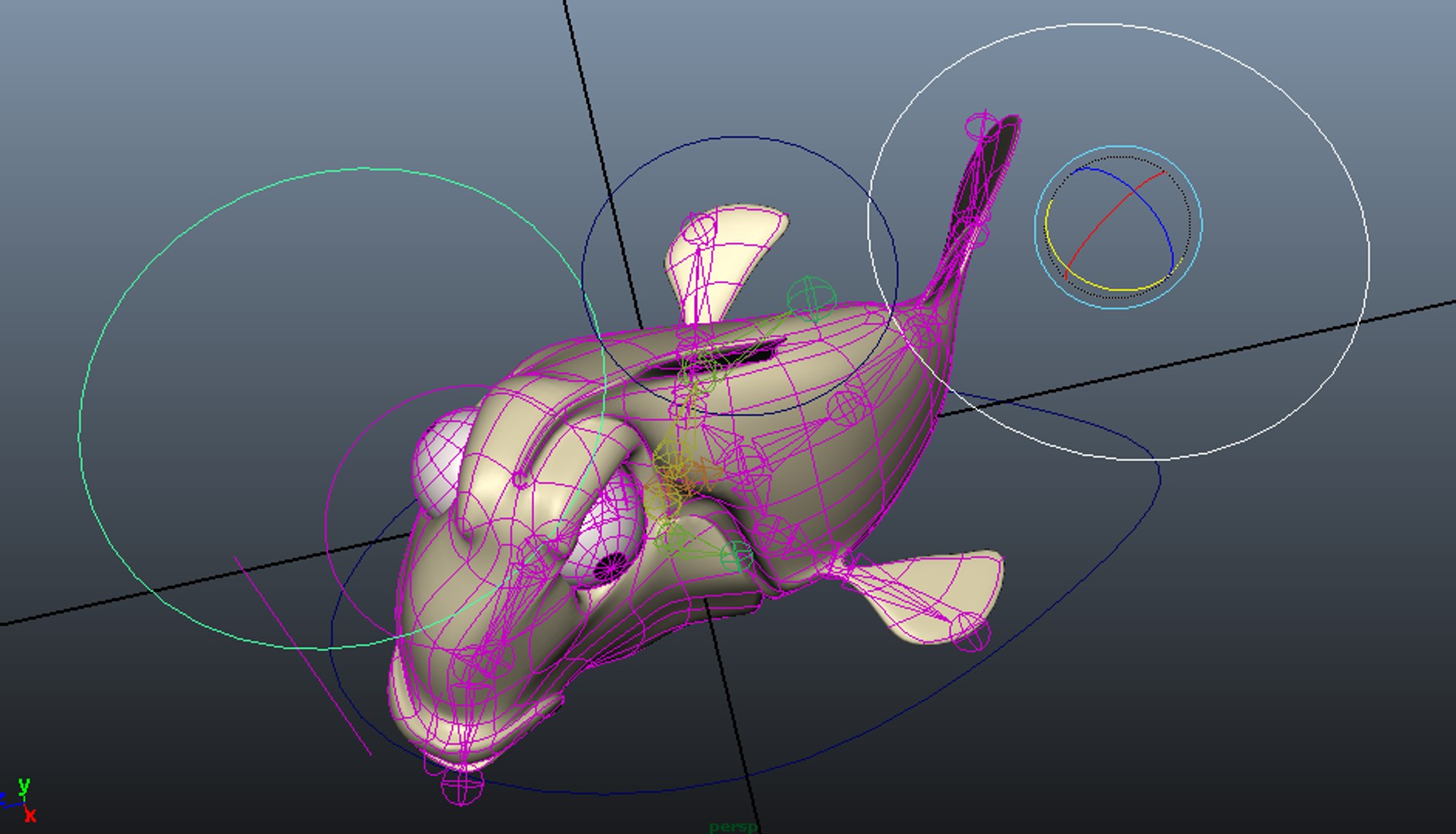 3d fish rigged model