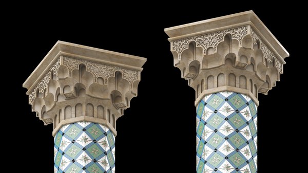 modèle 3D de Tête de colonne Muqarnas modèle 3D de style arabe ...