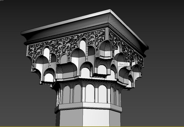 modèle 3D de Tête de colonne Muqarnas modèle 3D de style arabe ...