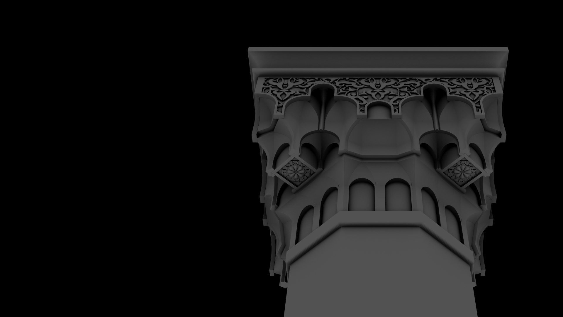 3D model Muqarnas Column Head Moroccan moorish Arabic Style 3D model ...