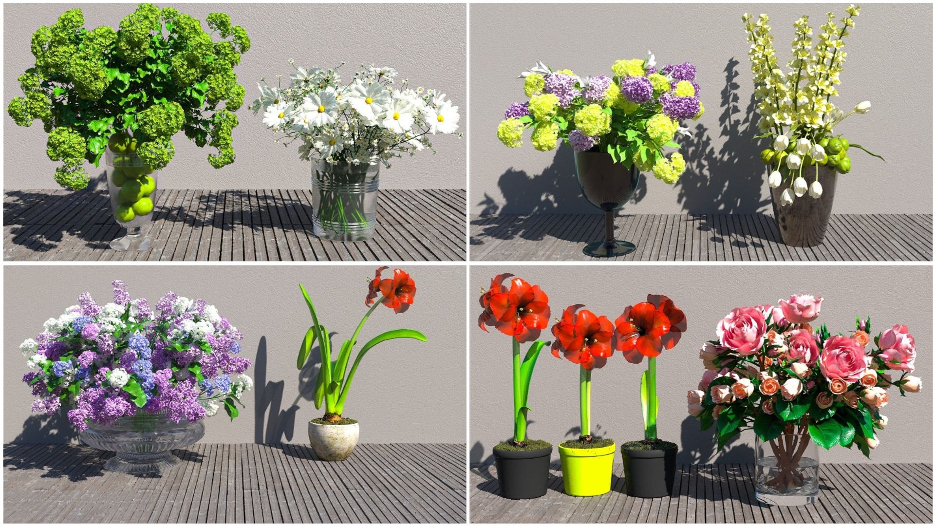 modelo 3d Flowers for the interior 8 types - TurboSquid 1987742