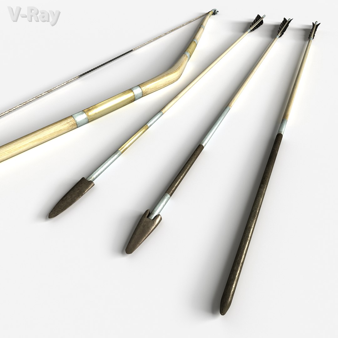 3d Assyrian Bow Arrows Assyria Model