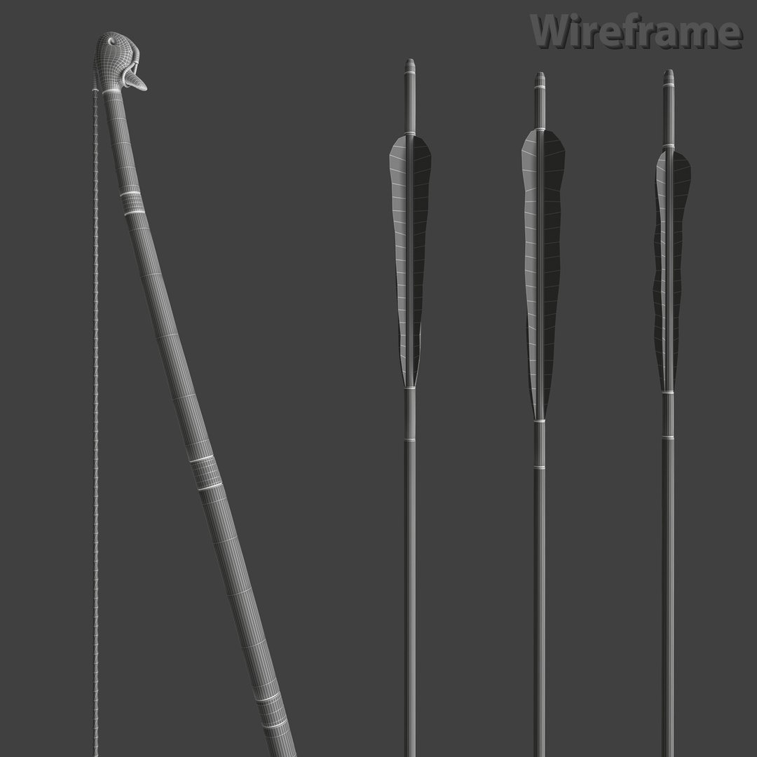 3d Assyrian Bow Arrows Assyria Model