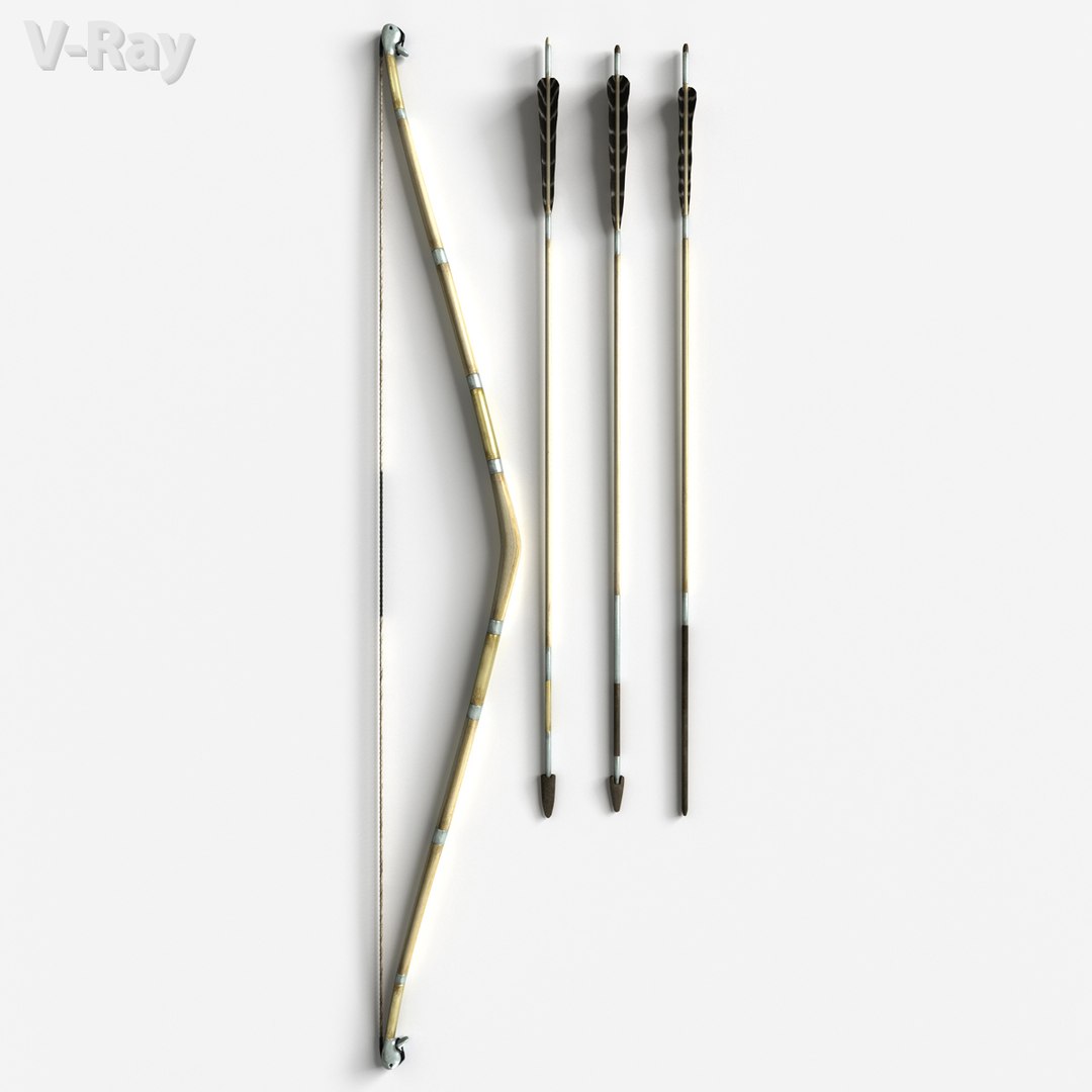 3d Assyrian Bow Arrows Assyria Model