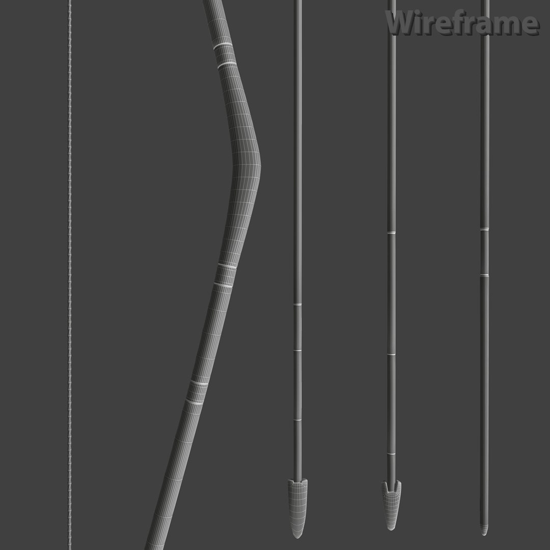 3d Assyrian Bow Arrows Assyria Model