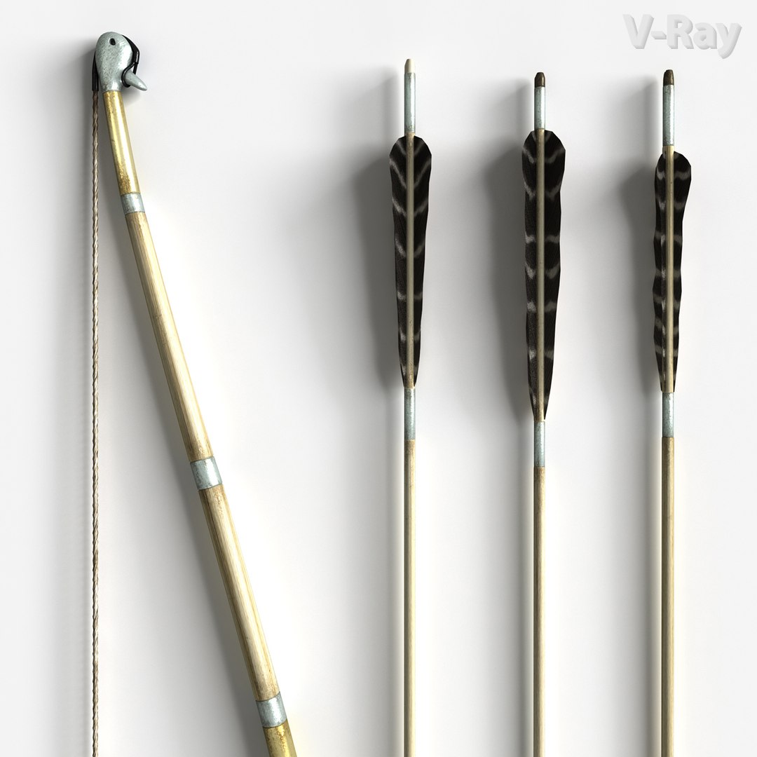 3d Assyrian Bow Arrows Assyria Model