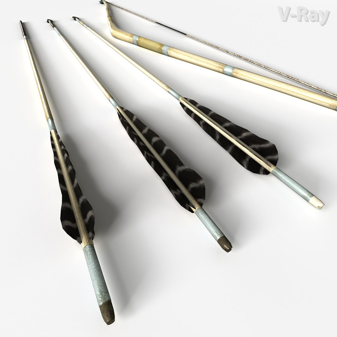 3d Assyrian Bow Arrows Assyria Model