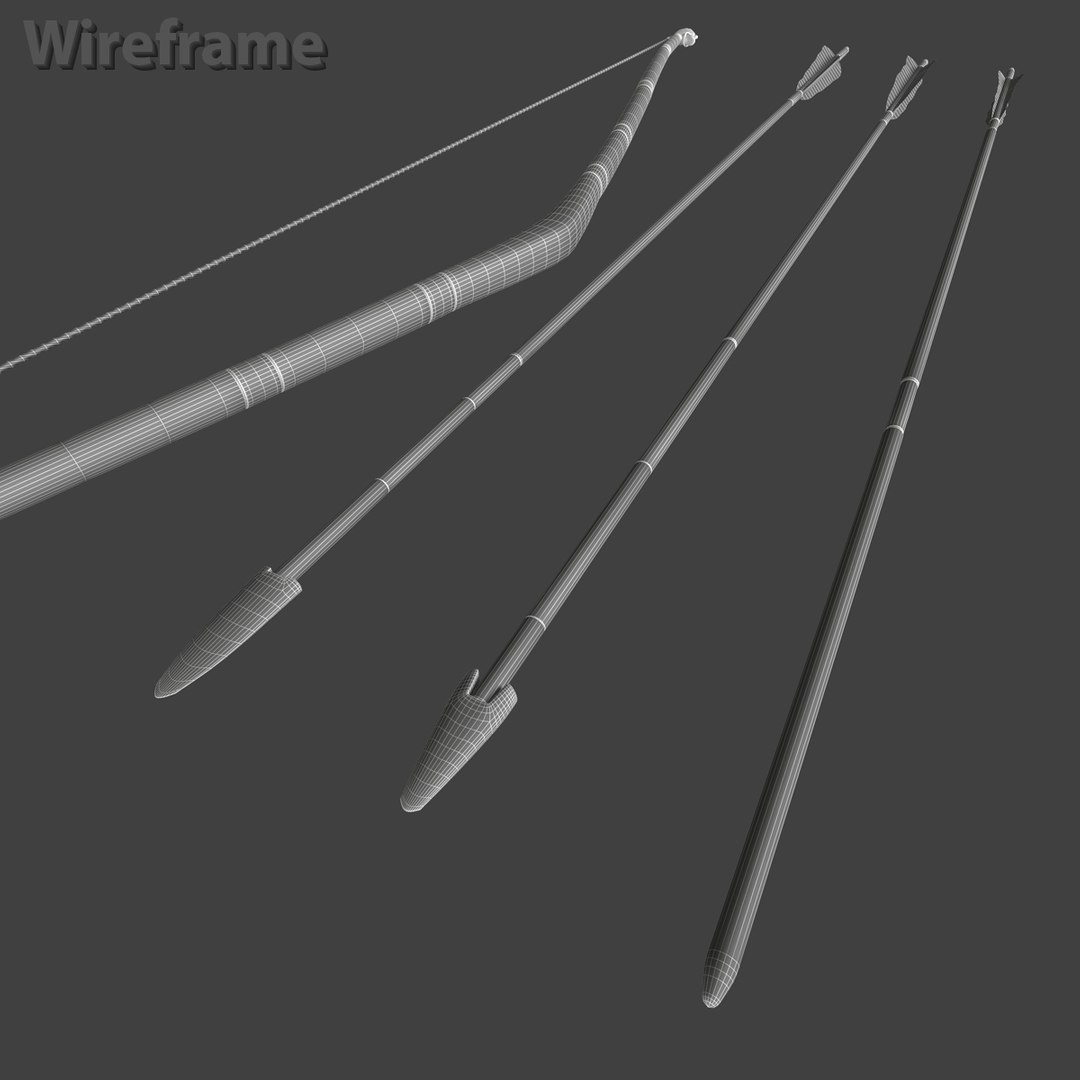 3d Assyrian Bow Arrows Assyria Model