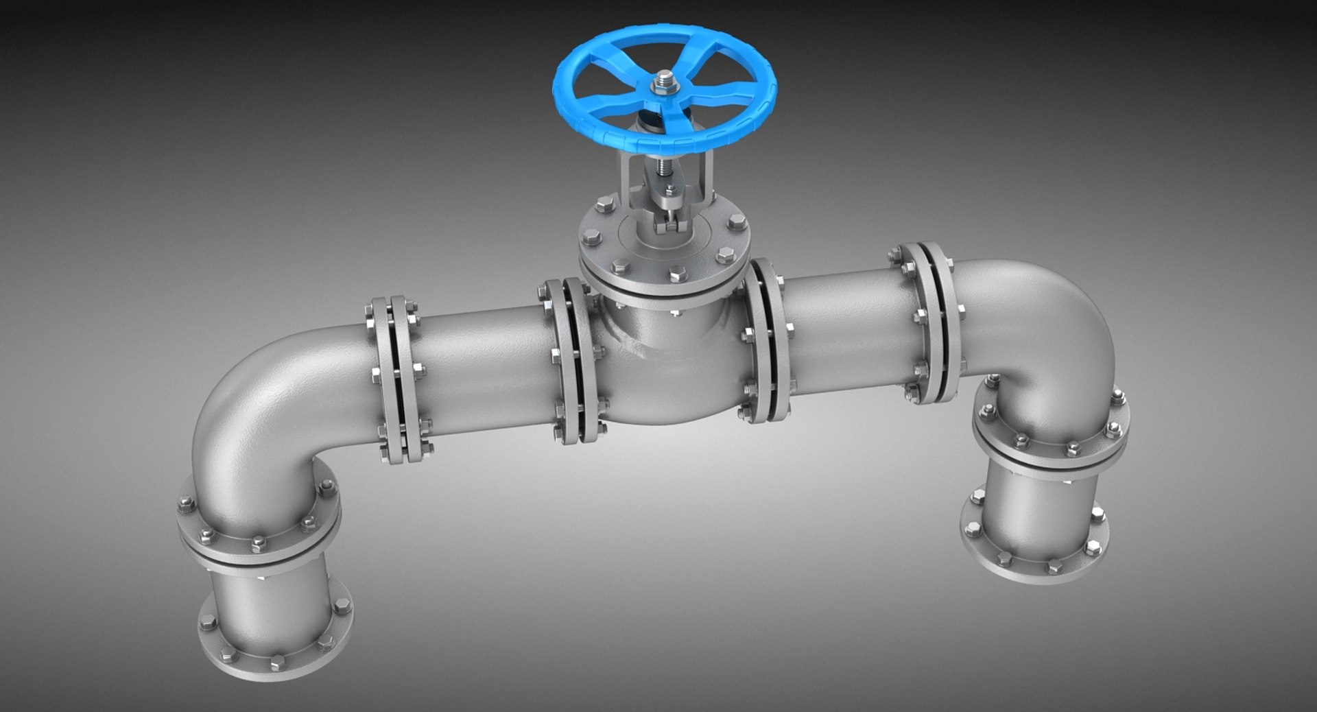Gate Valve Pipes Model - TurboSquid 1255492