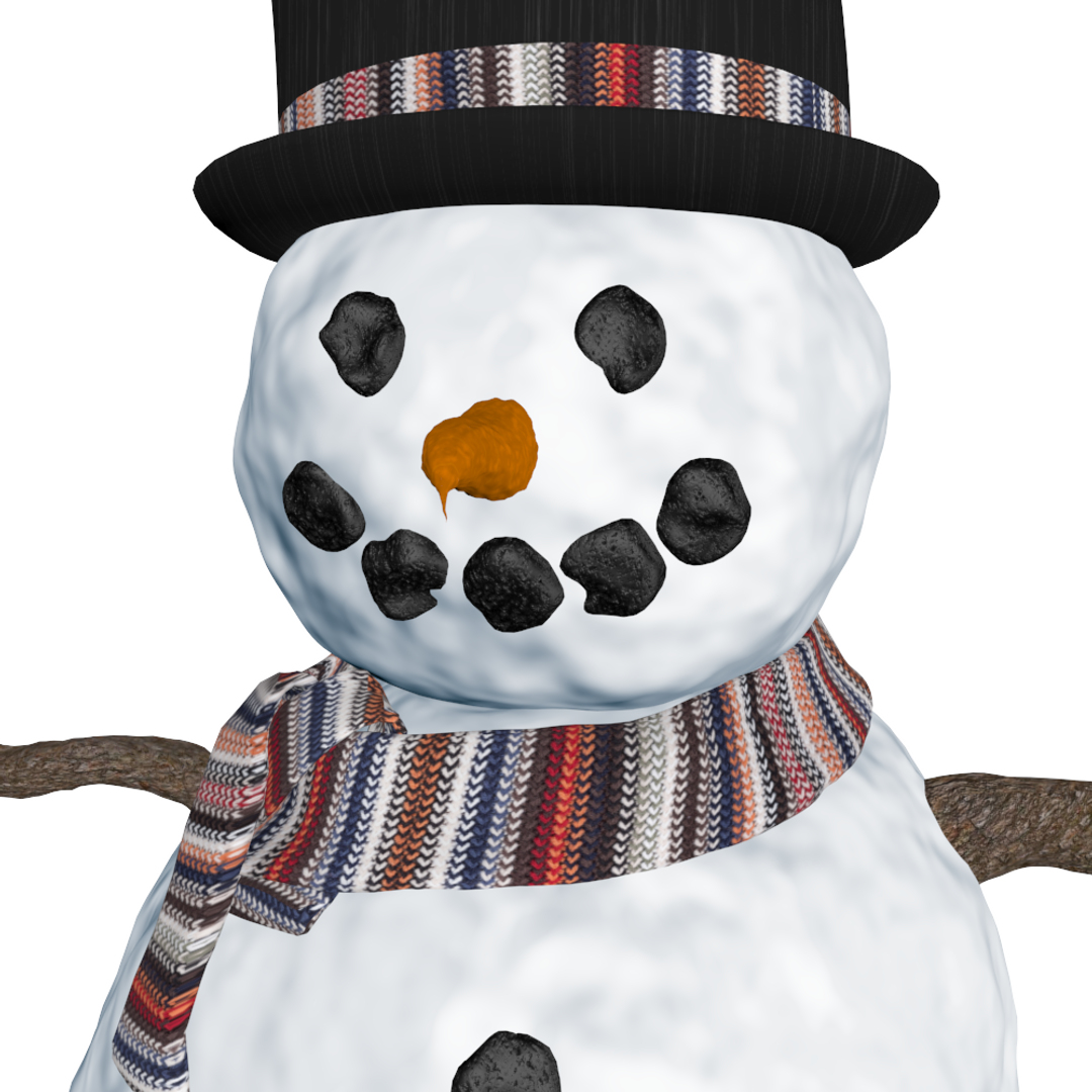 snowman branch scarf 3d 3ds