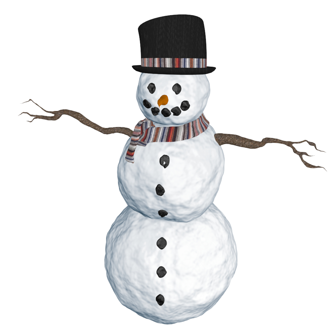 snowman branch scarf 3d 3ds