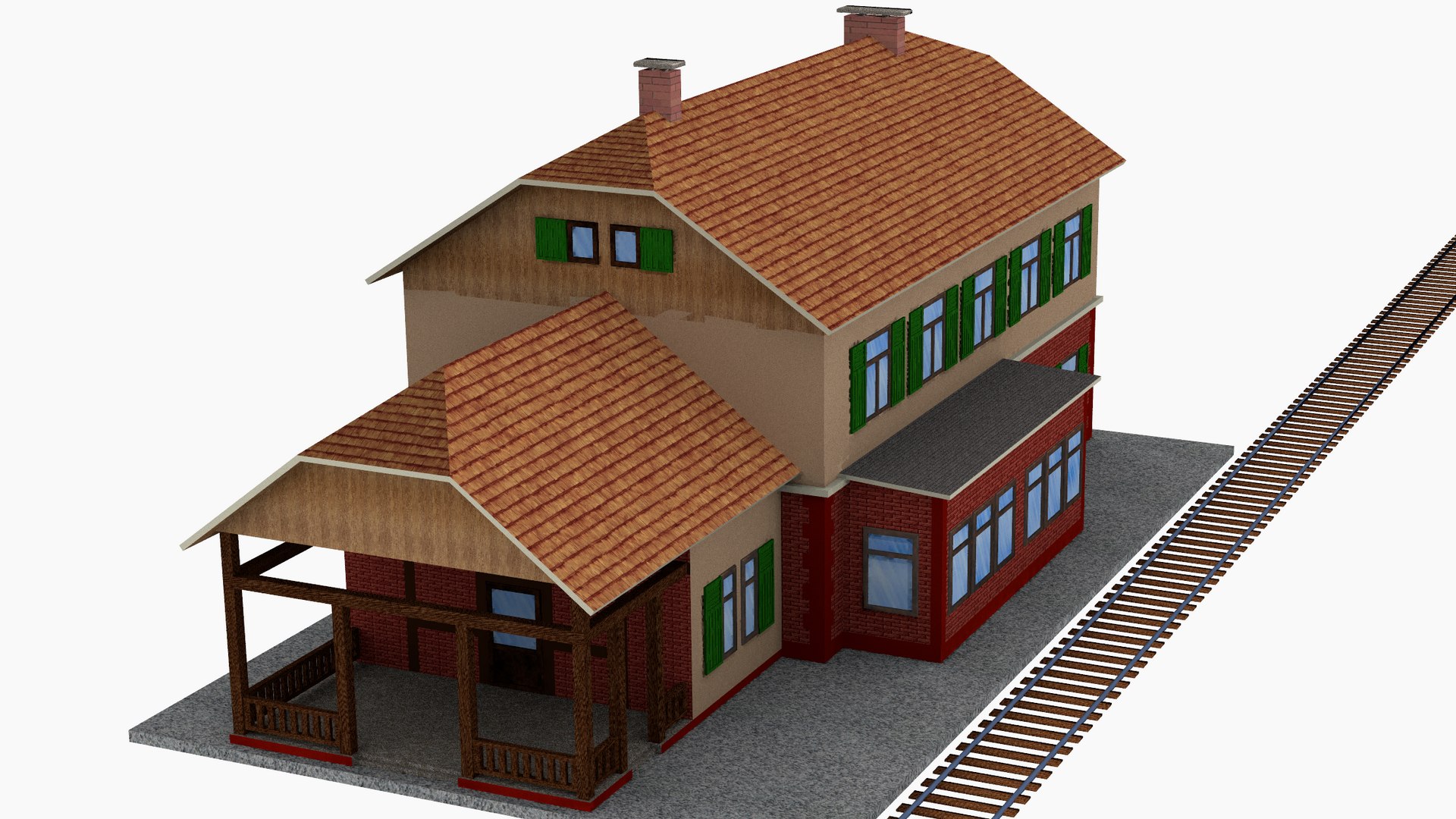 3D Railway Station Building - TurboSquid 1861177