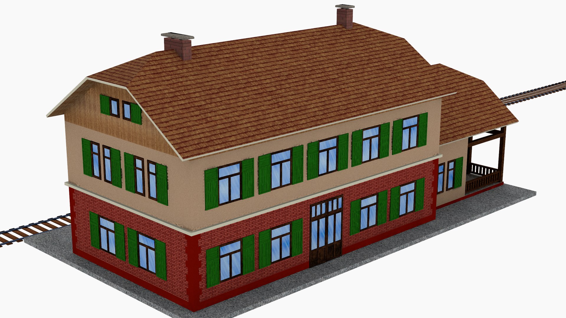3D Railway Station Building - TurboSquid 1861177