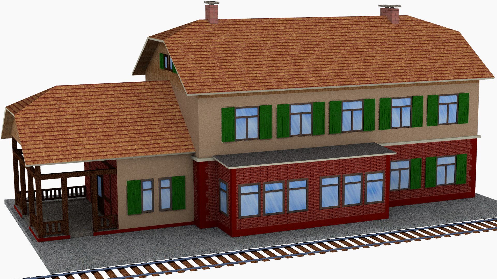 3D Railway Station Building - TurboSquid 1861177
