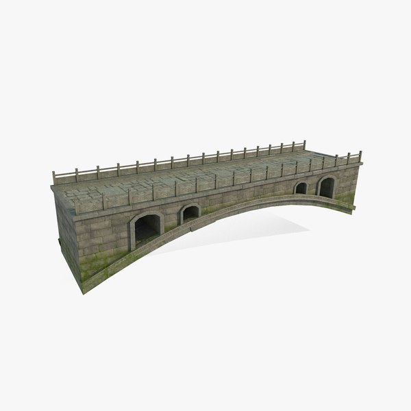 Stone arch bridge of ancient Asian architecture model - TurboSquid 2033471
