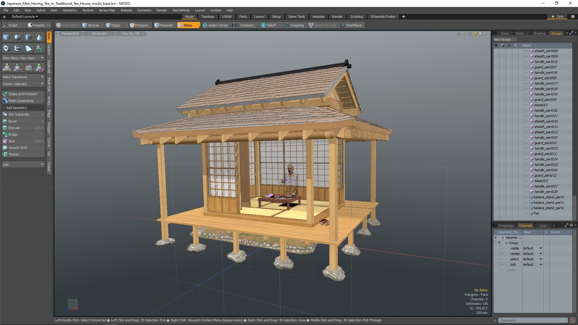 3D Japanese Man Having Tea In Traditional Tea House Model - TurboSquid 2276443