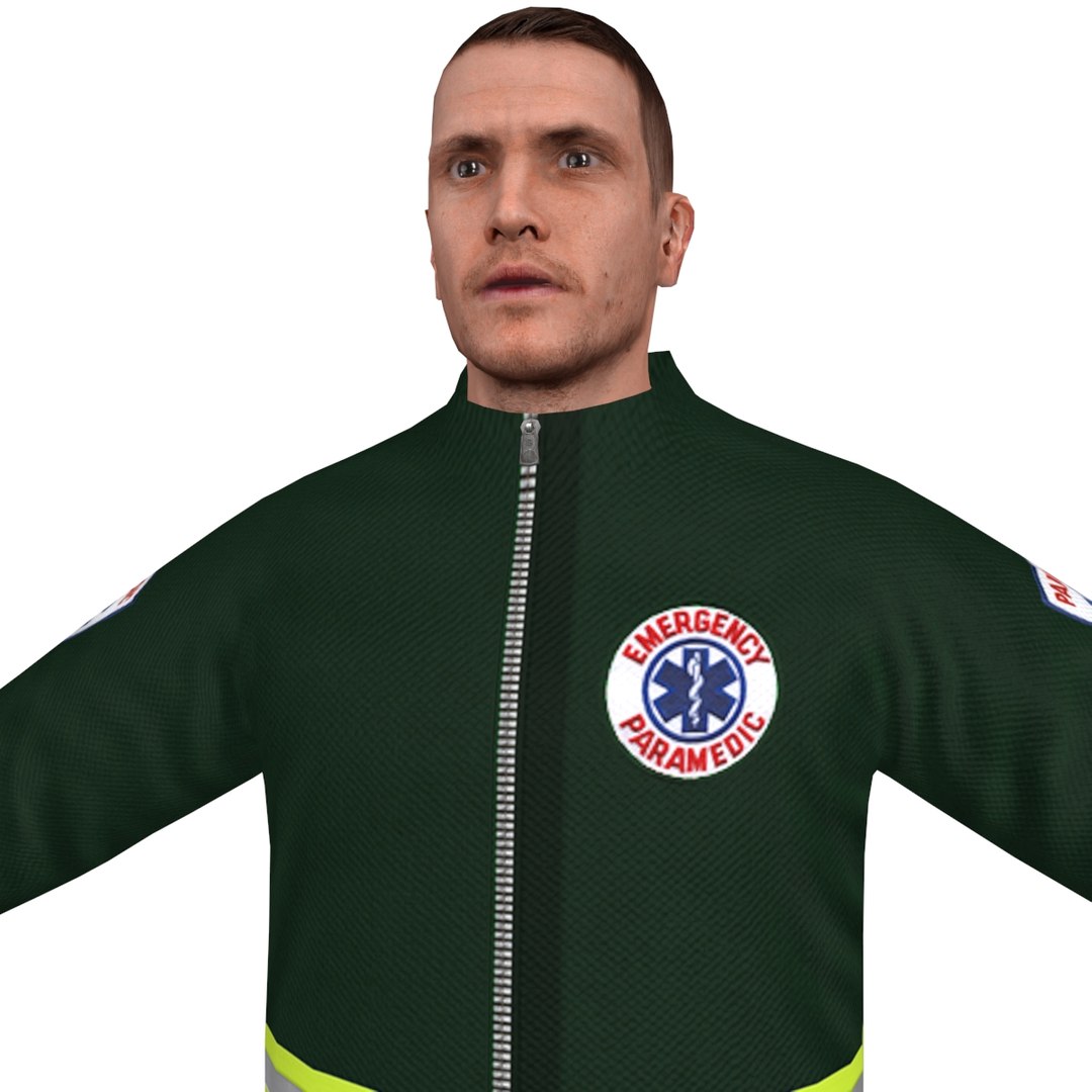 Rigged Paramedic 3d Model