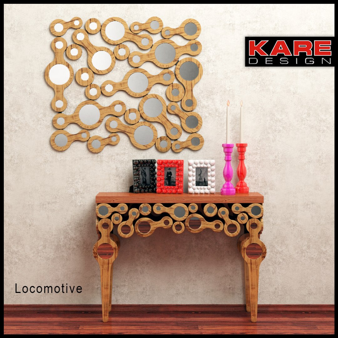 console mirror accessories kare 3d model