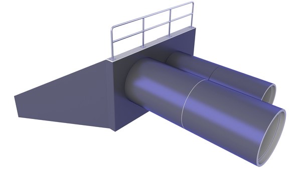 Concrete Non Return Sewer Storm Outlet Flap Valve 4 3D model ...