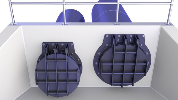 Concrete Non Return Sewer Storm Outlet Flap Valve 4 3D model ...