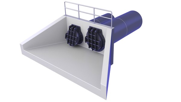 Concrete Non Return Sewer Storm Outlet Flap Valve 4 3D model ...