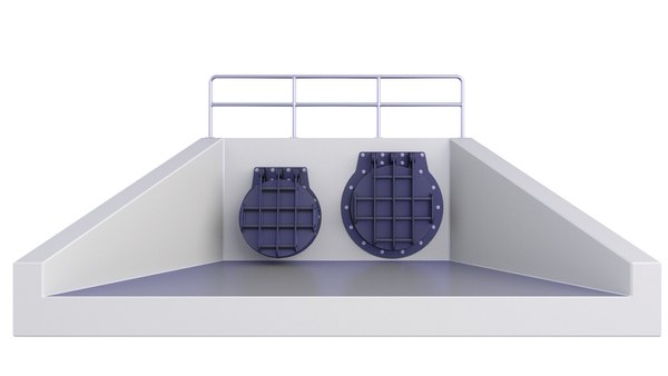 Concrete Non Return Sewer Storm Outlet Flap Valve 4 3D model ...