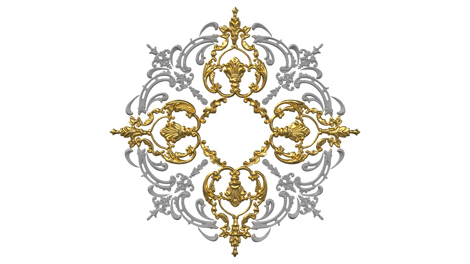 3D 3D Ceiling Sockets Gypsum Plaster DR254 model - TurboSquid 2134589