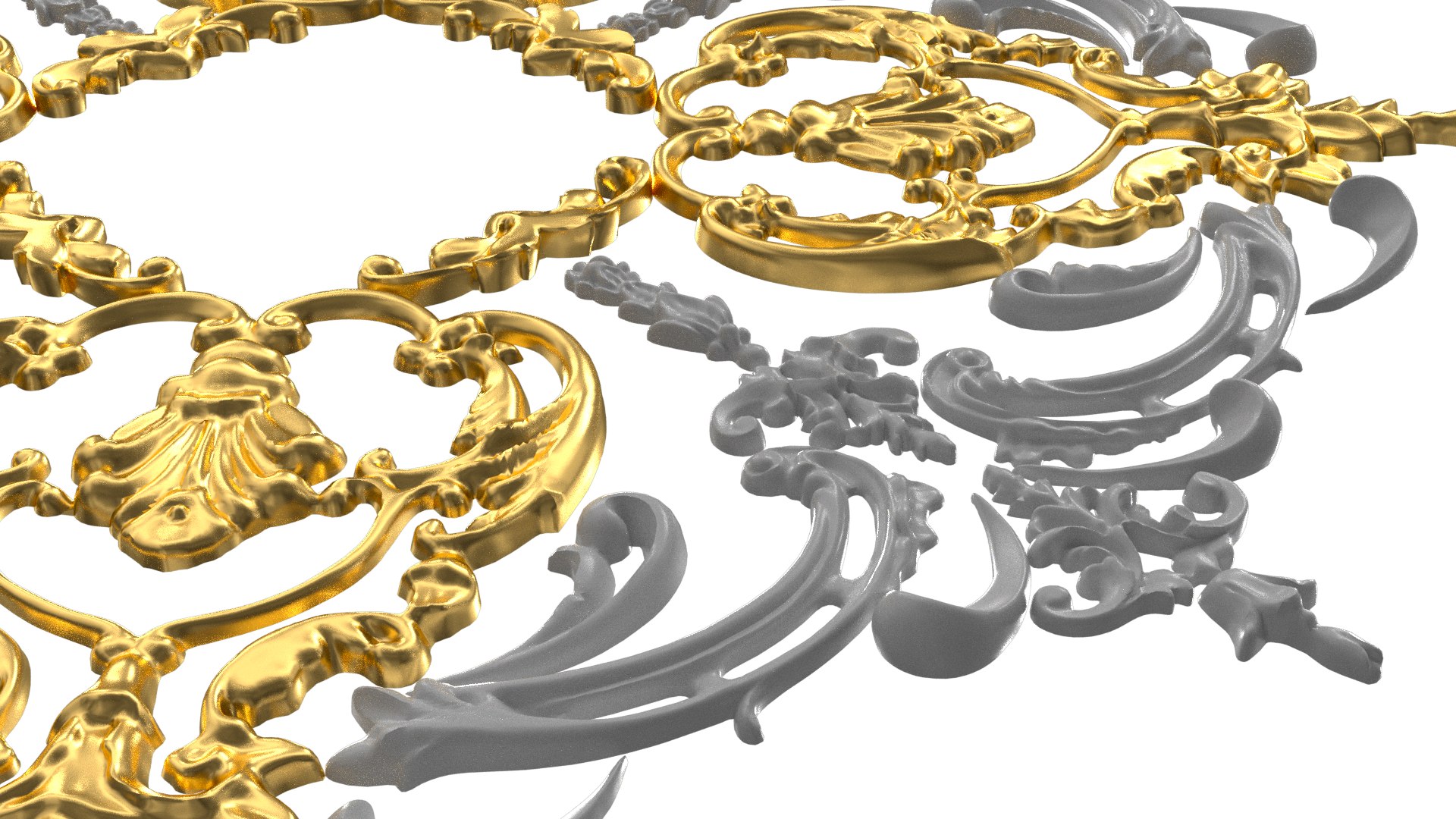 3D 3D Ceiling Sockets Gypsum Plaster DR254 model - TurboSquid 2134589