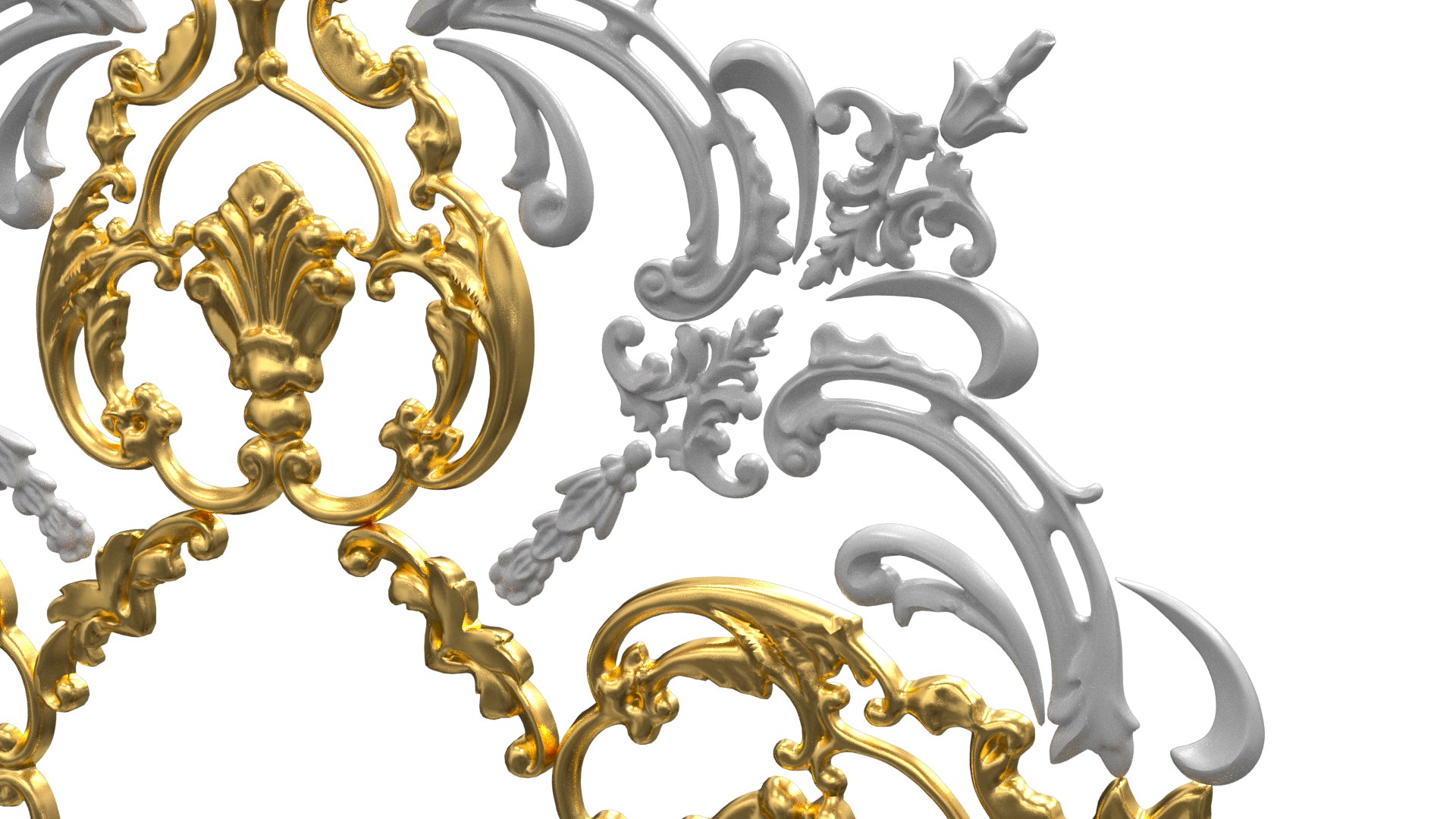 3D 3D Ceiling Sockets Gypsum Plaster DR254 model - TurboSquid 2134589