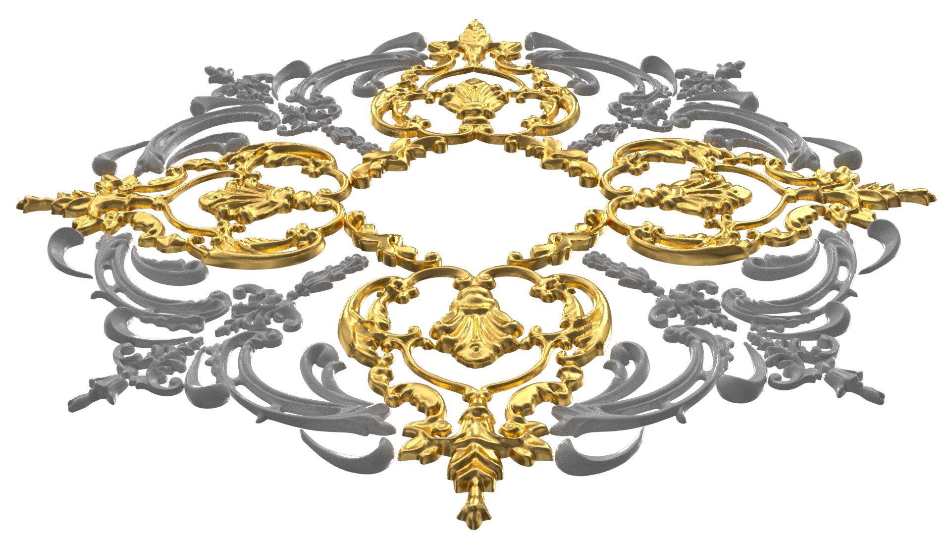 3D 3D Ceiling Sockets Gypsum Plaster DR254 model - TurboSquid 2134589