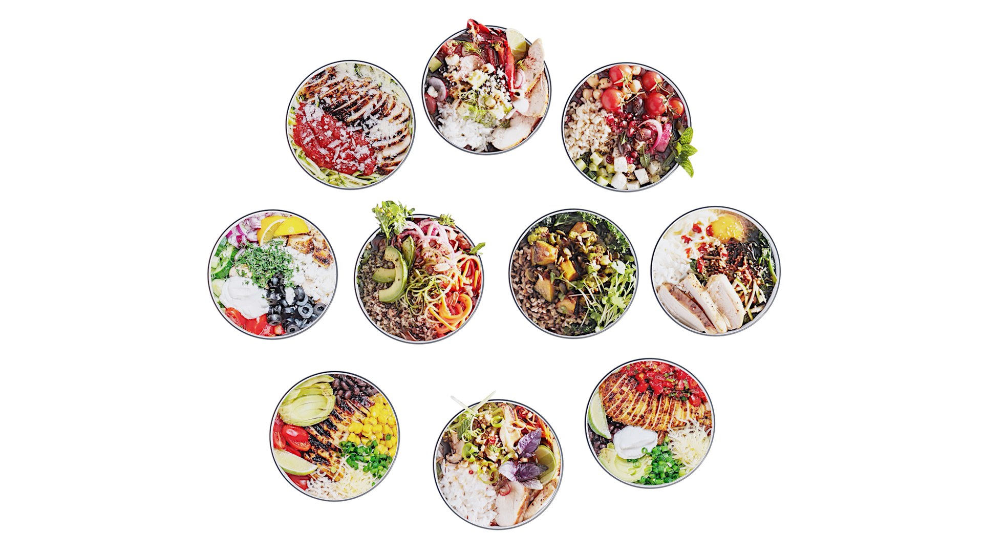 Bowls Of Food Buffet 3D Model - TurboSquid 1856655