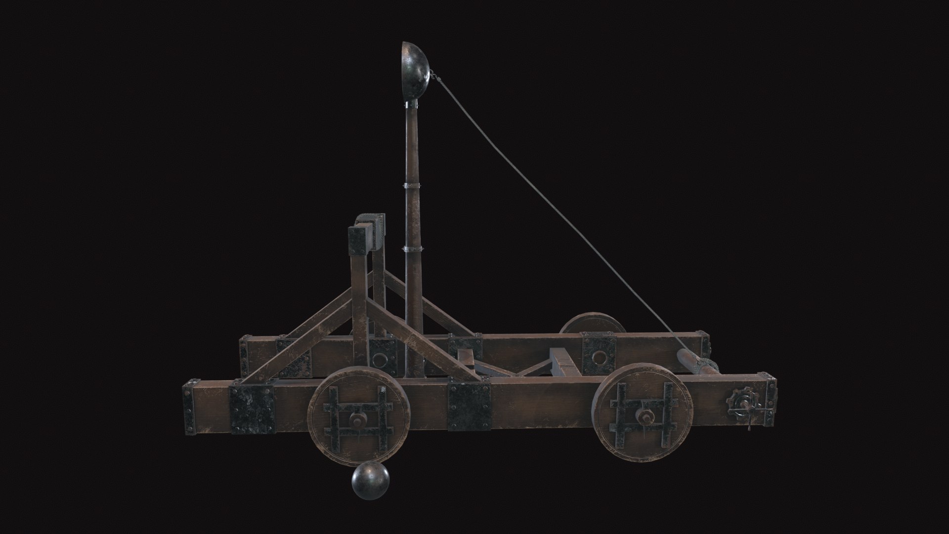 3D Model Medieval Catapult 01 Old - TurboSquid 2318952