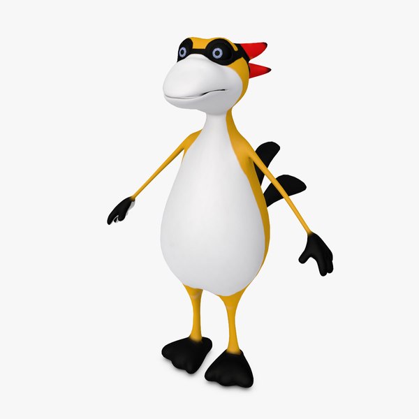 3d cartoon bird mascot model