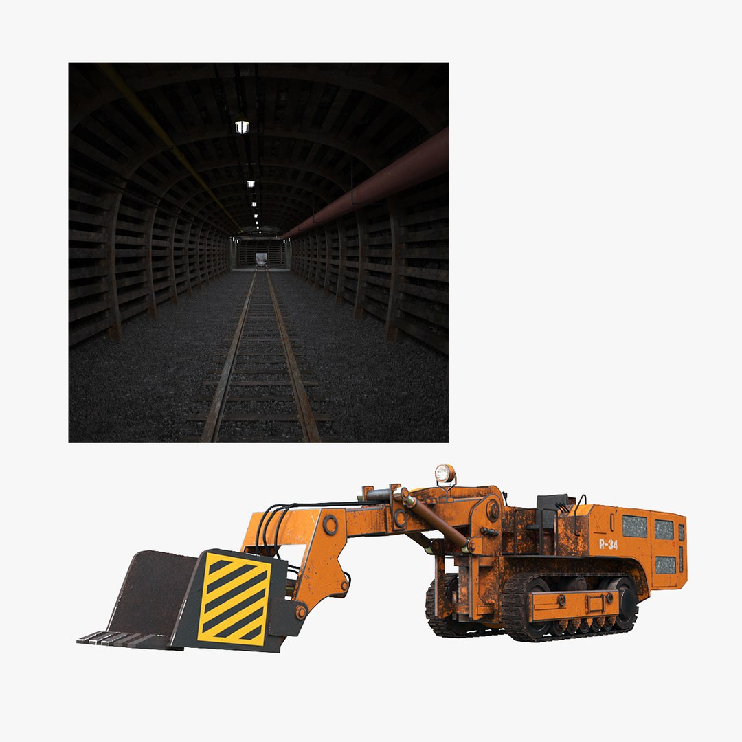 3D Model Coal Mine And Mining Loader - TurboSquid 1990611