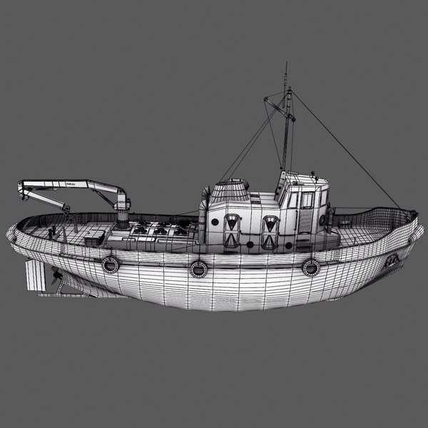 3d model tugboat crane
