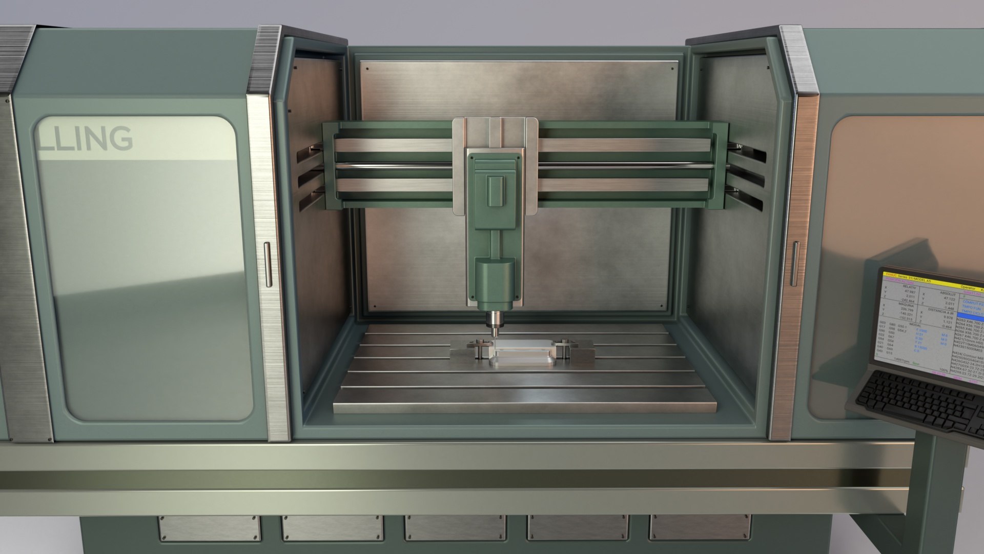 3D Model Industrial Cnc Milling Machine - TurboSquid 1440400