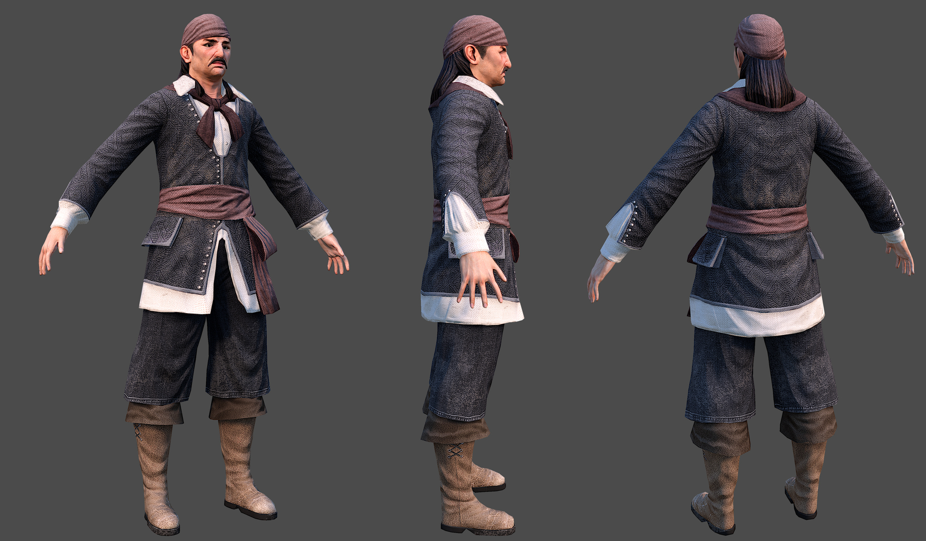 3d model pirates lord real-time