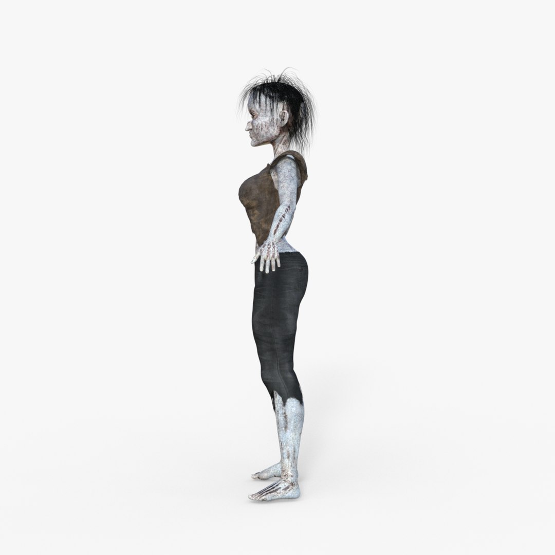 Scary Woman Zombie Rigged 3D Model - TurboSquid 2220321