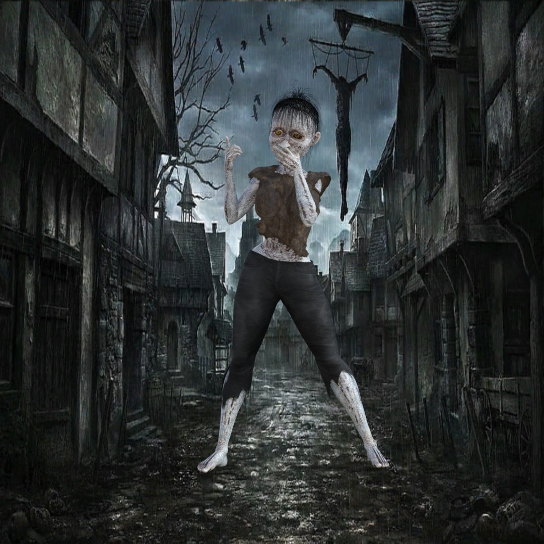 Scary Woman Zombie Rigged 3D Model - TurboSquid 2220321