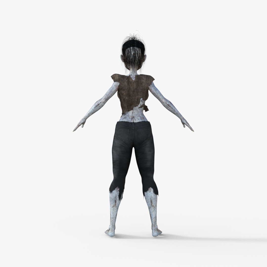 Scary Woman Zombie Rigged 3D Model - TurboSquid 2220321