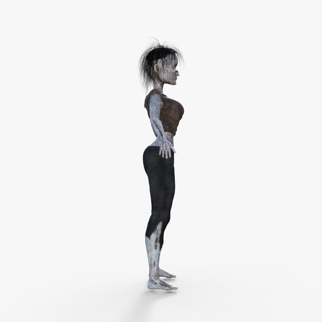 Scary Woman Zombie Rigged 3D Model - TurboSquid 2220321