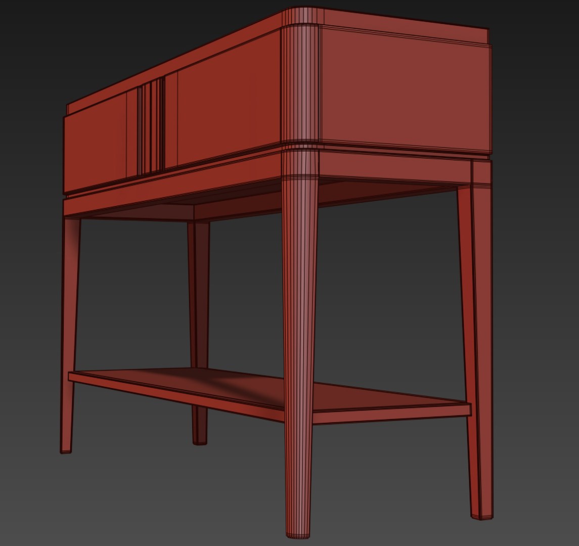 3D Model Console Line Ellipse Furniture - TurboSquid 2099074