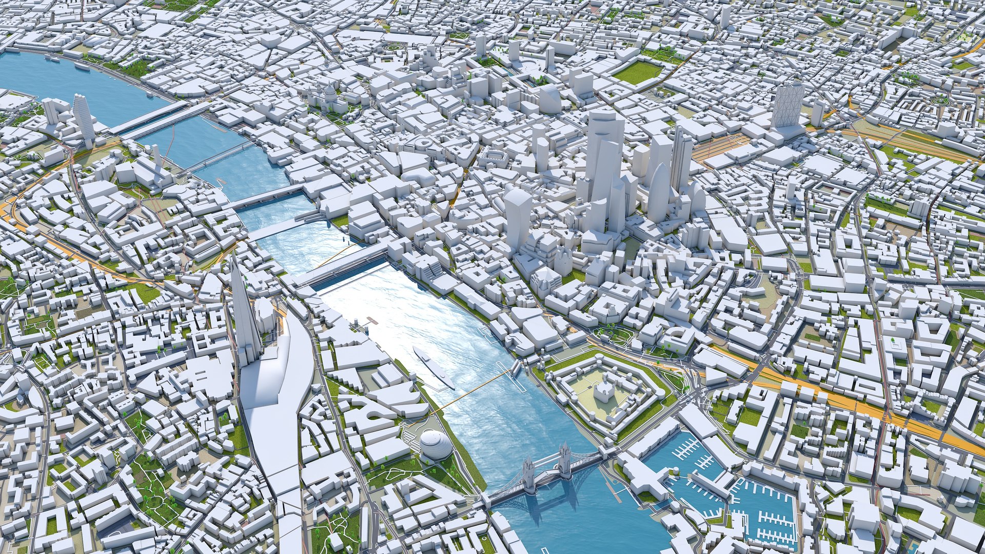 3D London City UK 30km - TurboSquid 1989283